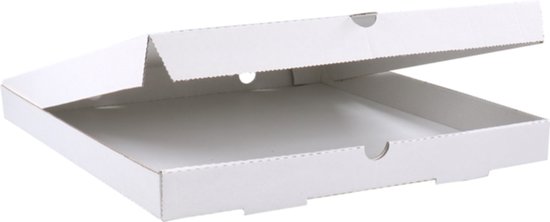 Pizzadoos - 100 stuks - Golfkarton - Wit - 33x33x4cm - pizzadozen | bol