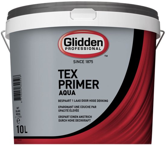 Glidden tex primer wit 10 ltr -muurverfbinnen primer -texprimer | bol