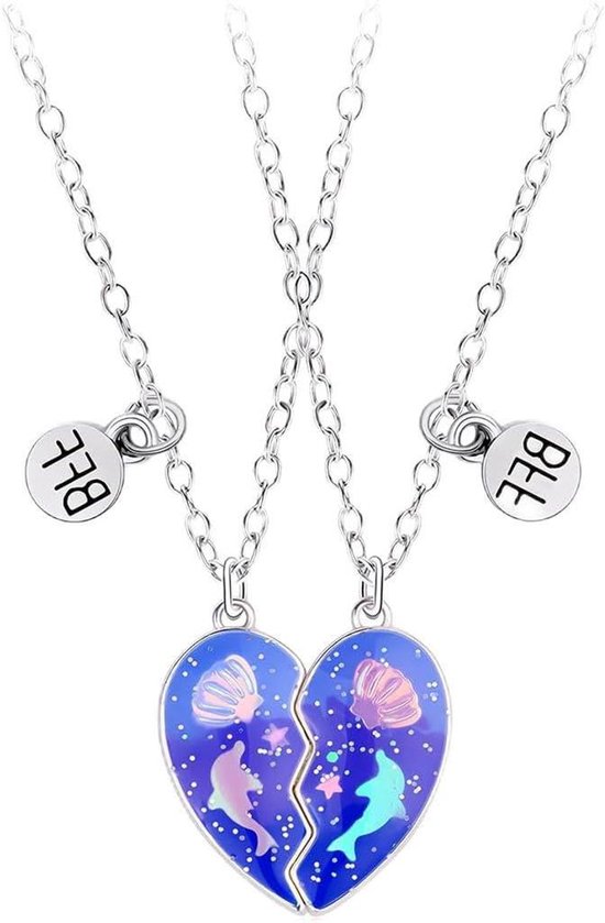 Vriendschapsketting beste vriendin - 2 stuks half hart voor kinderen en ...