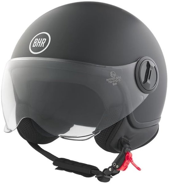 BHR 835 - Vespa helm - mat zwart - maat M - mat zwarte Jethelm ...