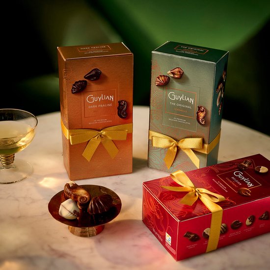 Guylian Chocolate Seashells Dark Praliné Gift box ribbon - chocolade ...