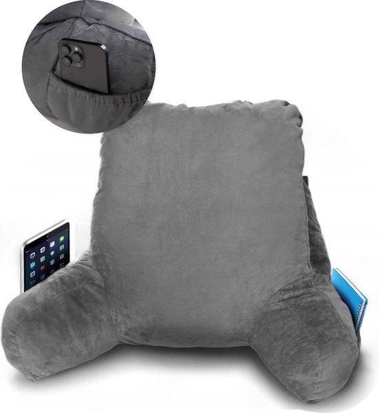 Leeskussen - Voor in bed - Met 3 opbergvakken - Rugkussen bank ...