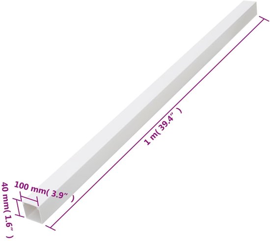 vidaXL Kabelgoot - PVC - Wit - 30 stuks - 100x40 mm Kabel Goot ...
