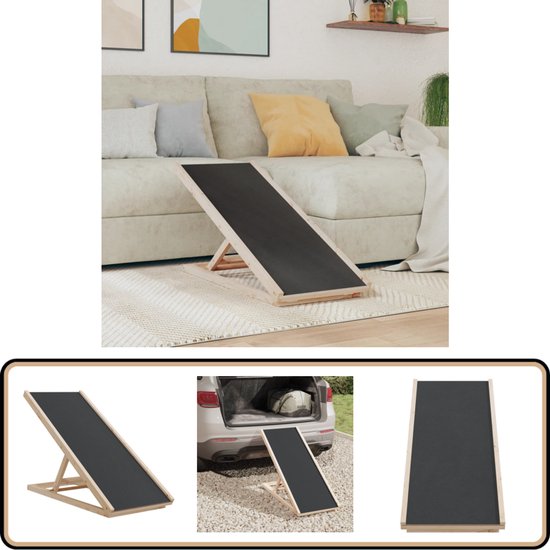 vidaXL Hondenloopplank - 100x40 cm - Grijs - Inklapbaar Hondentrappen ...