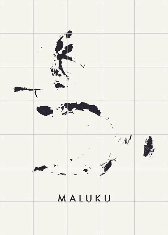IXXI Maluku Province Map white, Kunst in Kaart - 100 x 140 cm - Gratis ...