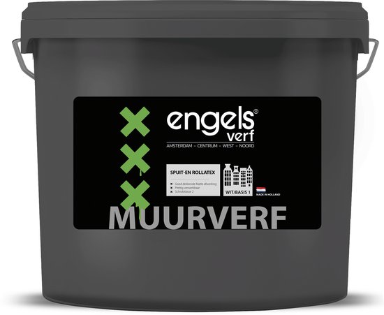 Engels Verf - Muurverf Latex Mat - Waterbasis - Dekkend Wit - Spuit en ...