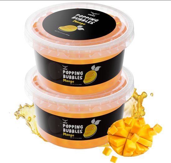 Locca - Bubble Tea - Mango boba - 2 x 490 Gram - Popping Boba - READY ...