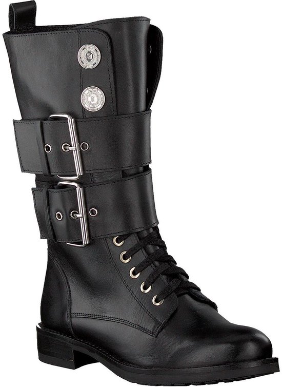 Nikkie Dames Veterboots Coin Boots - Zwart - Maat 37 | bol