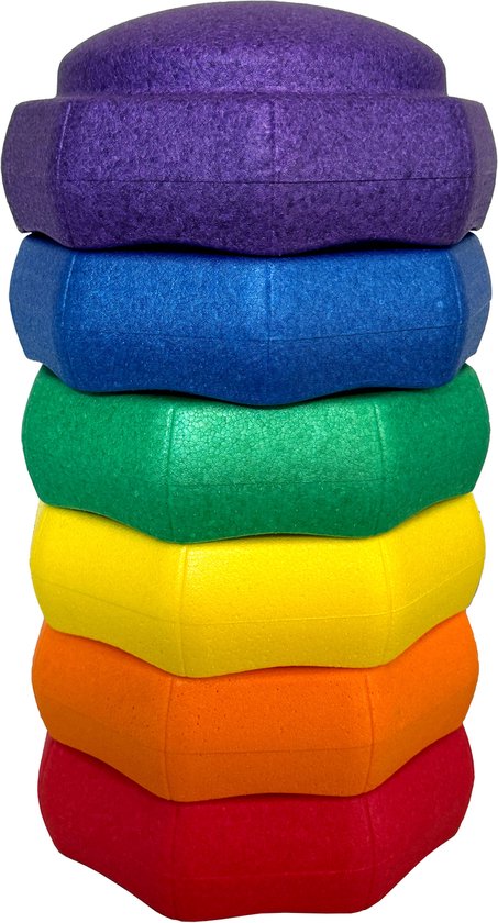Stapelstenen | stepping stones | balanceerstenen| regenboog (6 stuk ...