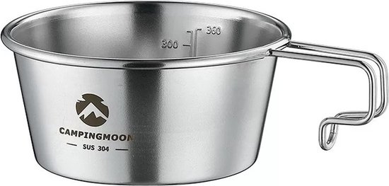 Campingmoon - Kom mok pannetje beker Inhoud 360 ml met Schaalverdeling ...