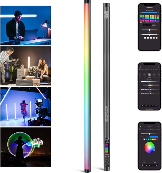 RGB lichtslang TL120C RGBWW 42 W met alle kleuren, led-foto-videostick ...