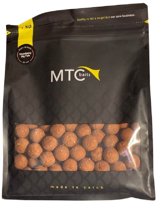 MTC Strawberry Big Fish Bollie - 5kg - 16 mm - Aardbeiensmaak - Boilies ...
