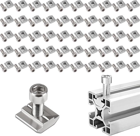 T-moeren set M8 - hoge stabiliteit - aluminium profiel extrusie -... | bol