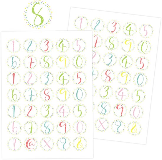 Stickervellen Cijfers - 2 Grote Stickervellen - Nummer Stickers ...