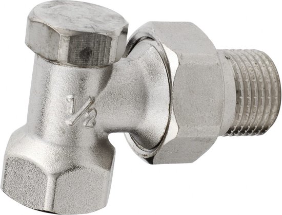Radiatorconnect voetventiel 1/2" x 1/2" haaks. | bol
