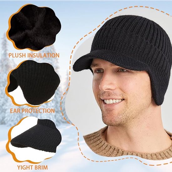 Wintermuts voor dames en heren, gebreide muts, winter, warme muts met ...