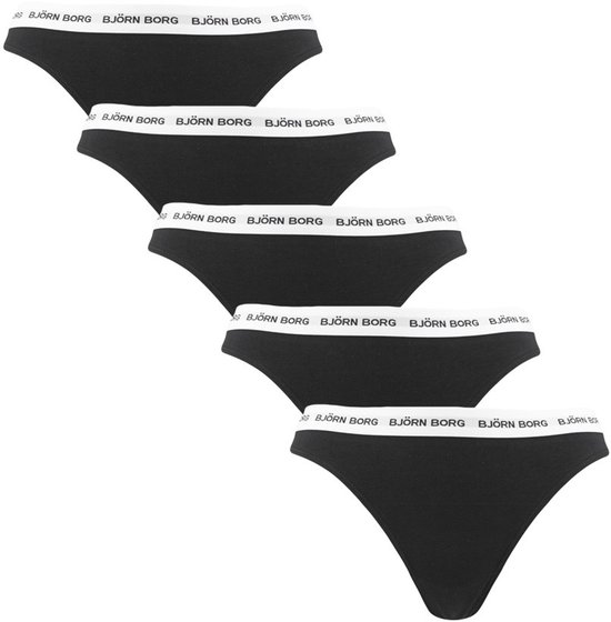 Björn Borg dames soft cotton stretch 5P strings zwart | bol