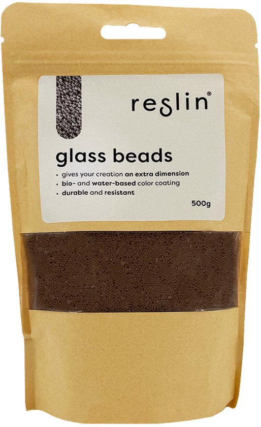 Reslin glass beads zakje 500g - Bleekbruin | bol