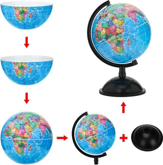 Wereldkaart 20 cm - Geografisch en Politiek - Voor Educatie en ...