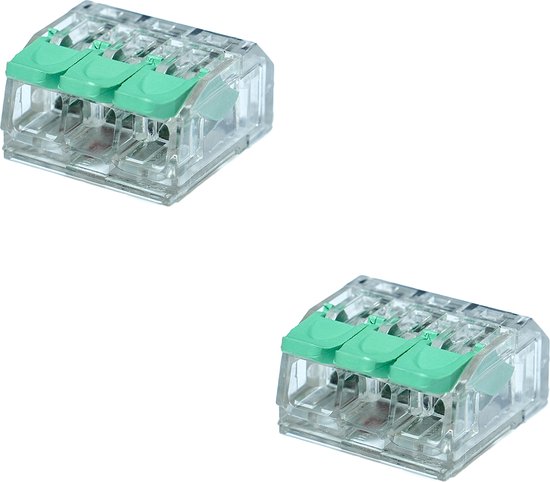 Lasklem Slim Set 2 Stuks - 3 Polig met Klemmetjes - Groen | bol