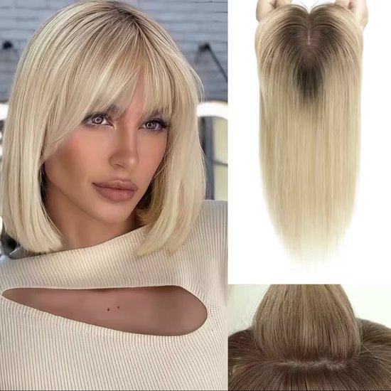 Haar Topper]35 cm]Topper Nina]Haar stuk]Echt haar]The Hair Label | bol