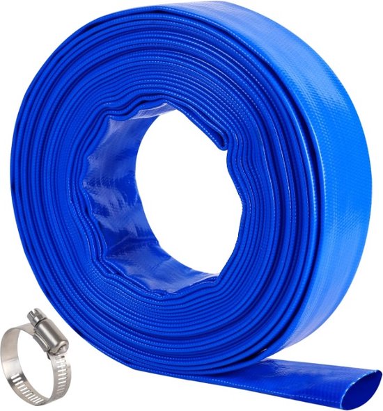 Platte waterslang voor dompelpompen - 25mm (=1 ") - Rol 10 meter - 1 ...