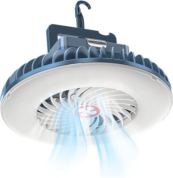 Tentverlichting Oplaadbaar via USB - LED Campinglamp met ventilator en ...