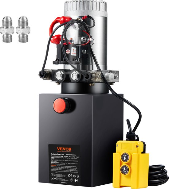 VEVOR 12V Hydraulische Pomp, Vermogen 1600 W,10 L Roestvrijstalen Tank ...