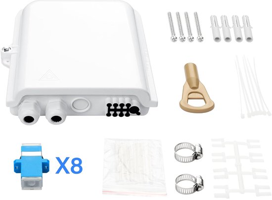 8 Core Fiber Divider Junction Box - Waterproof ABS Fiber Optic Clamp ...