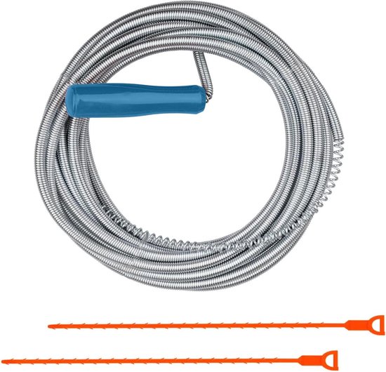 Pipe Cleaning Coil 5m Drain Coil with Drill Point Unclogging Spring | bol
