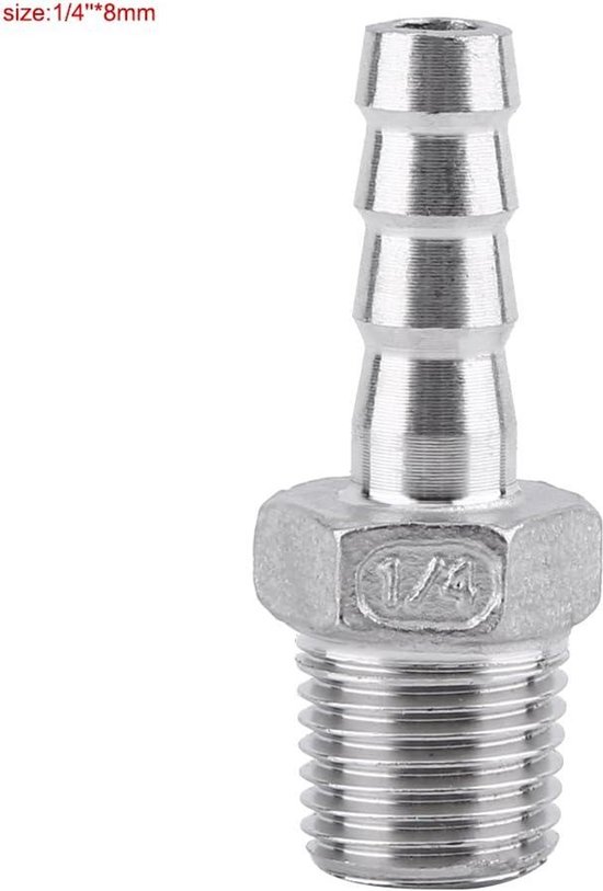 Male Thread Pipe Fitting BSP Barb Pipe Fitting (1/4"X8mm) - Stainless ...