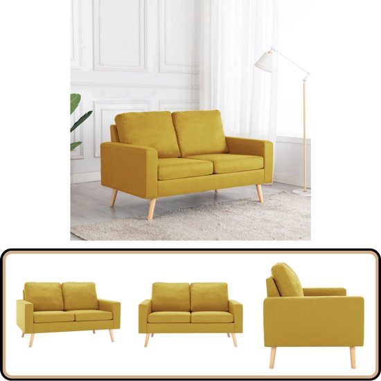vidaXL Gele Tweezitsbank - Comfort en Stijl Tweezitsbank - Geel Sofa ...