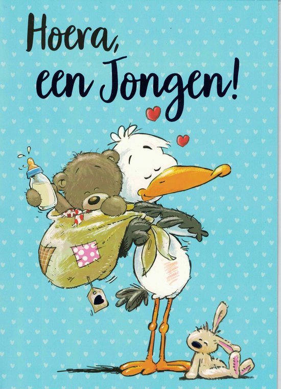 Wenskaart A4 - wenskaart XL - Geboorte jongen - geboorte zoon - gefeliciteerd met... | bol