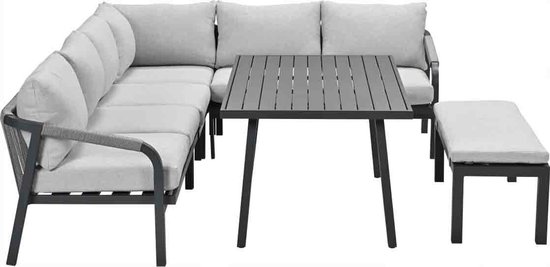 Garden Impressions Tarera lounge dining set 6-delig - donker grijs | bol