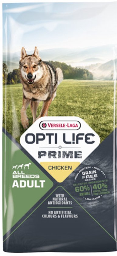Opti Life Prime Adult All Breeds Kip 12.5 kg met rocco sticks | bol