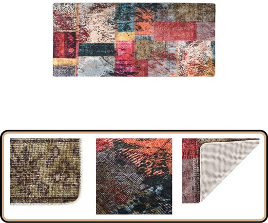 vidaXL Vloerkleed Patchwork 80x300 cm Meer kleur Vloerkleden - Multikleuren Vloerkleed... | bol