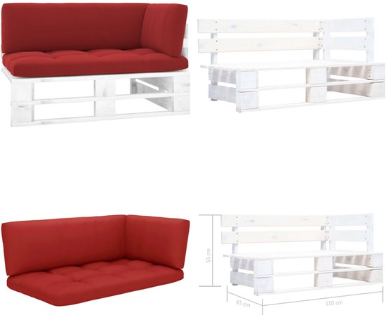 vidaXL Tuinhoekbank pallet geïmpregneerd grenenhout wit - Pallet ...