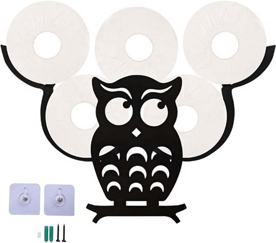 Grappige wc-rolhouder in diervorm - zwart - metaal | bol