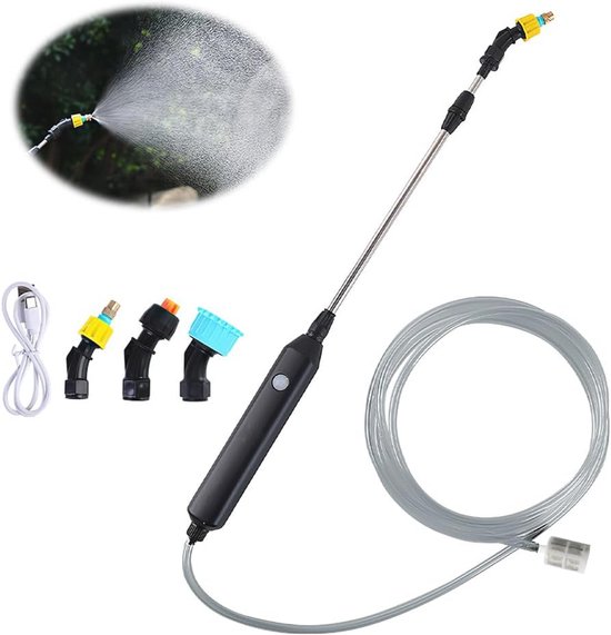 Elektrische plantensproeier met verstelbare sproeiers en lange slang ...