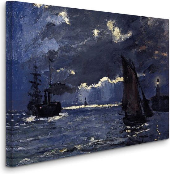 Claude Monet - A Seascape Shipping by Moonlight - Een zeegezicht ...