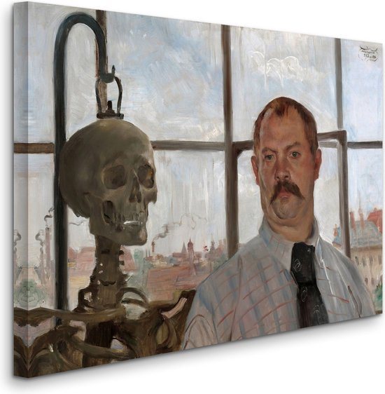 Lovis Corinth - Self-portrait with Skeleton - Zelfportret met skelet ...
