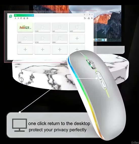 Dual Mode Bluetooth 2.4G Wireless Mouse, One Click Desktop Function ...