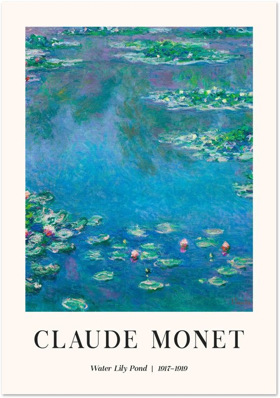 Poster Claude Monet - Water Lily pond 50x70 cm / 20x28″ - Decoratie ...