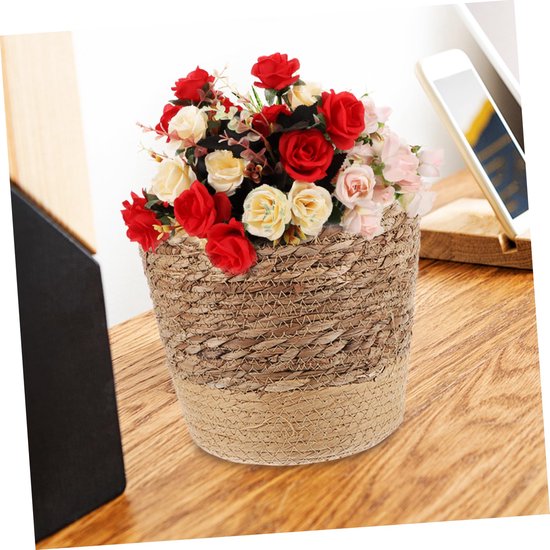 Happyyami Geweven bloempot mand planter boom pot decor opbergmanden plantenmanden voor... | bol