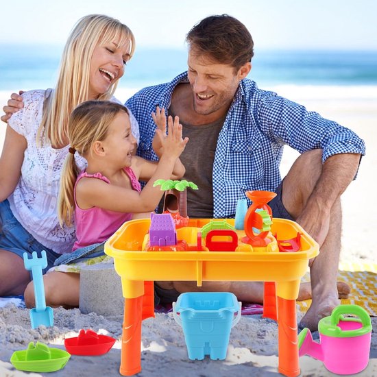 2 in 1 Zand en Waterspeeltafel voor Peuters - Kunststof Buitentafel met ...