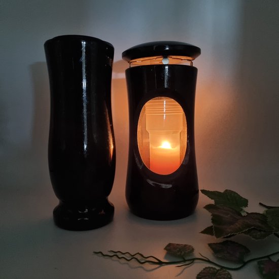 Graniet - Set - Lantaren - Vaas - LRS - Zweeds Zwart - RVS sluiting ...