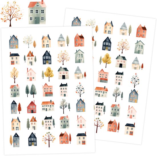 Huisjes Stickers - 2 Grote Stickervellen - Nieuw Huis - Samenwonen ...