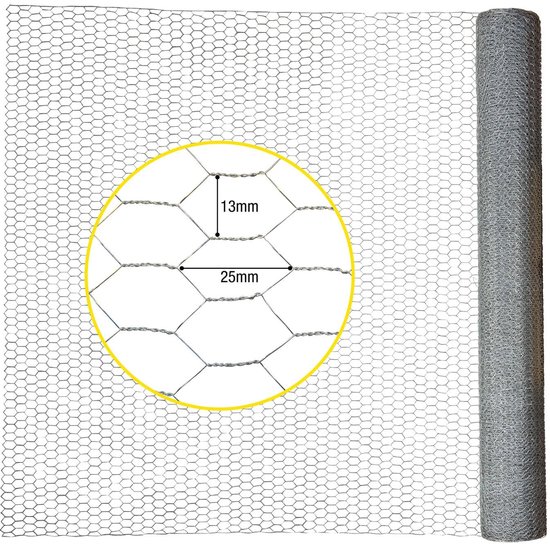 Horizont - Kippengaas - 25m lang - 1m hoog - Verzinkt staal ...