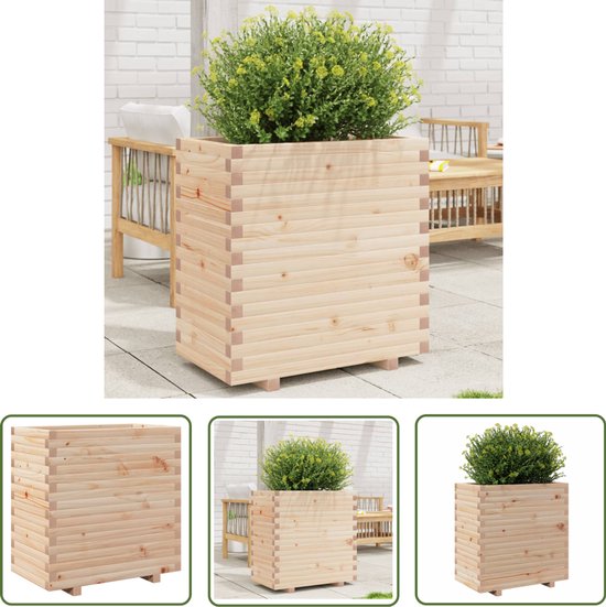 vidaXL Houten Plantenbak - Tuinmeubilair - Plantenbak 70x40x72,5 cm massief grenenhout... | bol