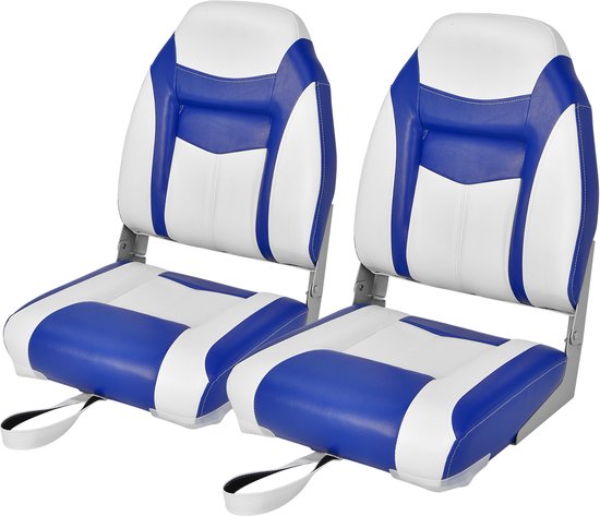 COSTWAY Bootstoel met hoge rugleuning, inklapbare bootstoel met 10 cm ...